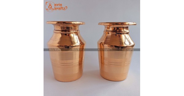 Copper Ghalcha Set 5″ | Tama Ghalcha Set | Puja Kalash Jodi