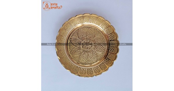 Brass Plate 4.33 inches | Sagun Plate | Puja Plate