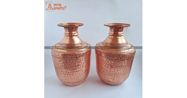 Copper Gagri Set -11 inches Set | Tama Gagri | Copper Ghalcha Set