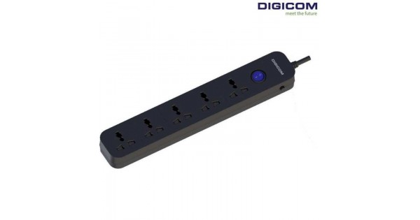 Digicom Surge Protector Socket | 5 Universal Extension | In Nepal